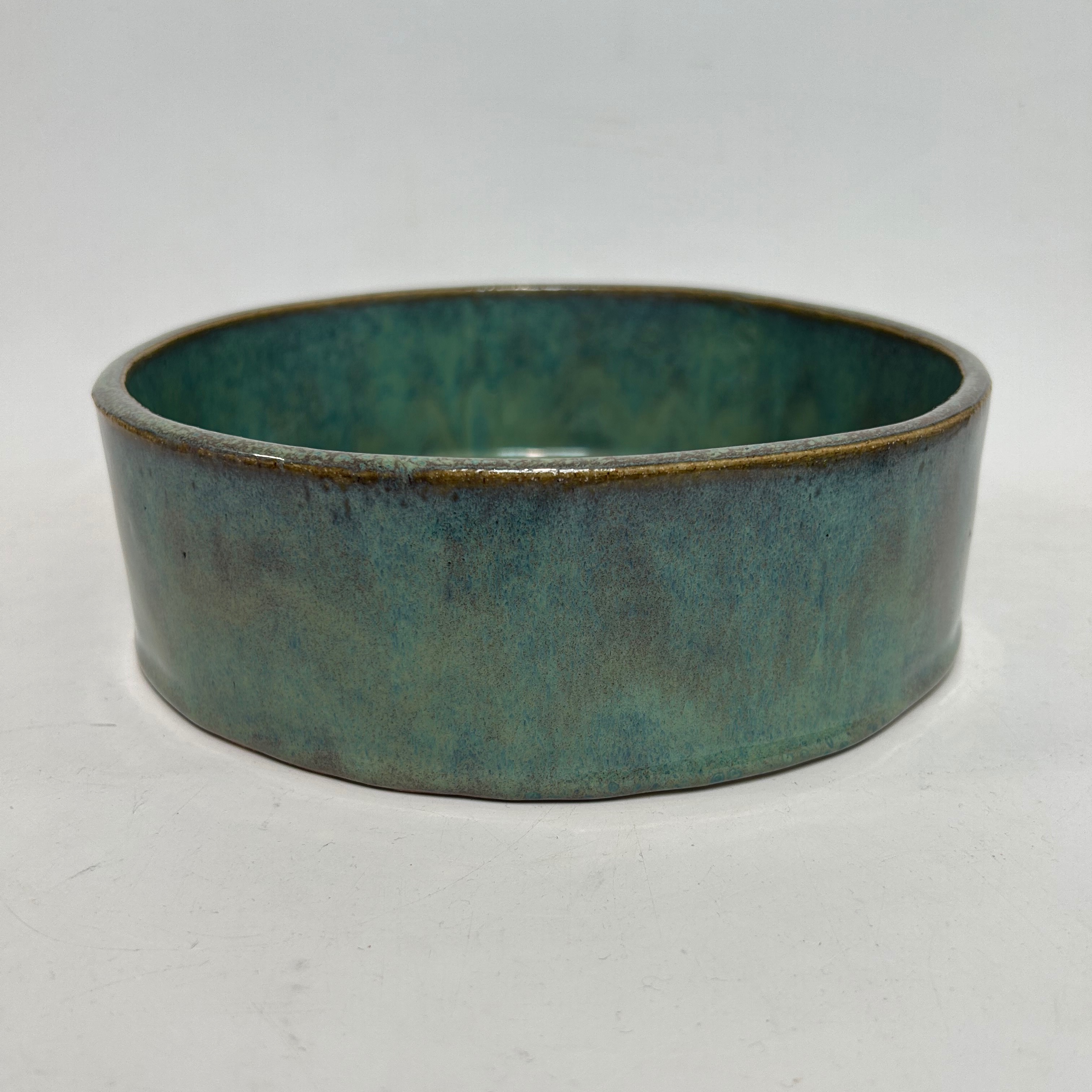 Smokey Merlot over Textured Turquoise | glazeshare