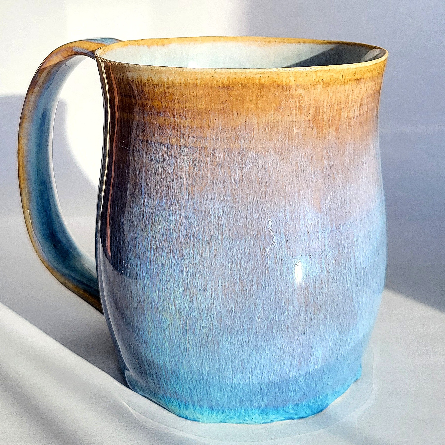 Blue Rutile over Honey Flux over Micro Pearl | glazeshare