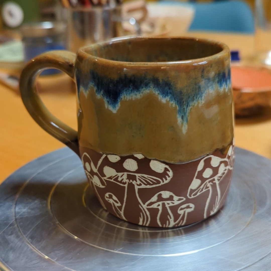 Iron lustre blue rutile oatmeal and sgrafitto | glazeshare