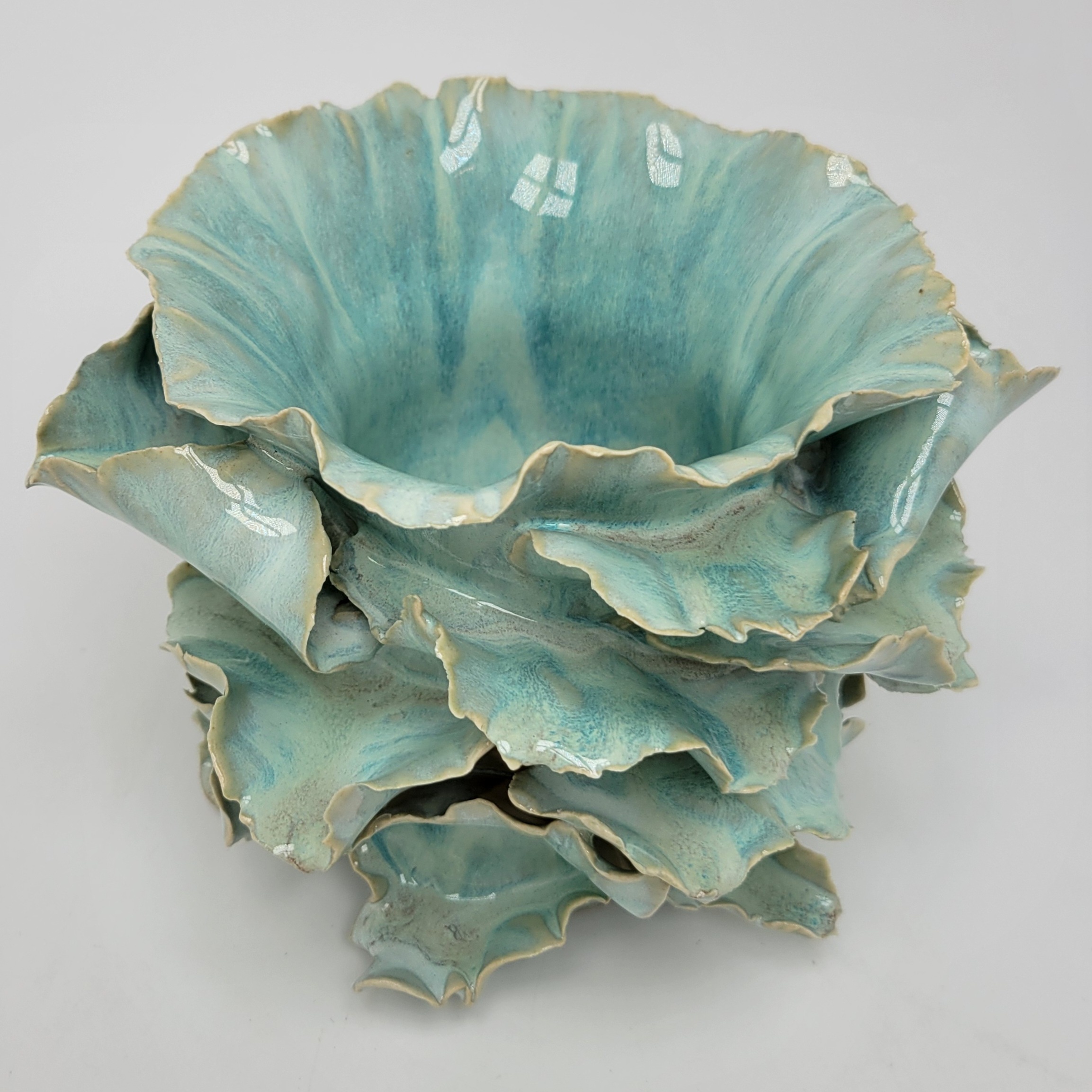 Textured Turquoise Over Cirrus Flow | glazeshare