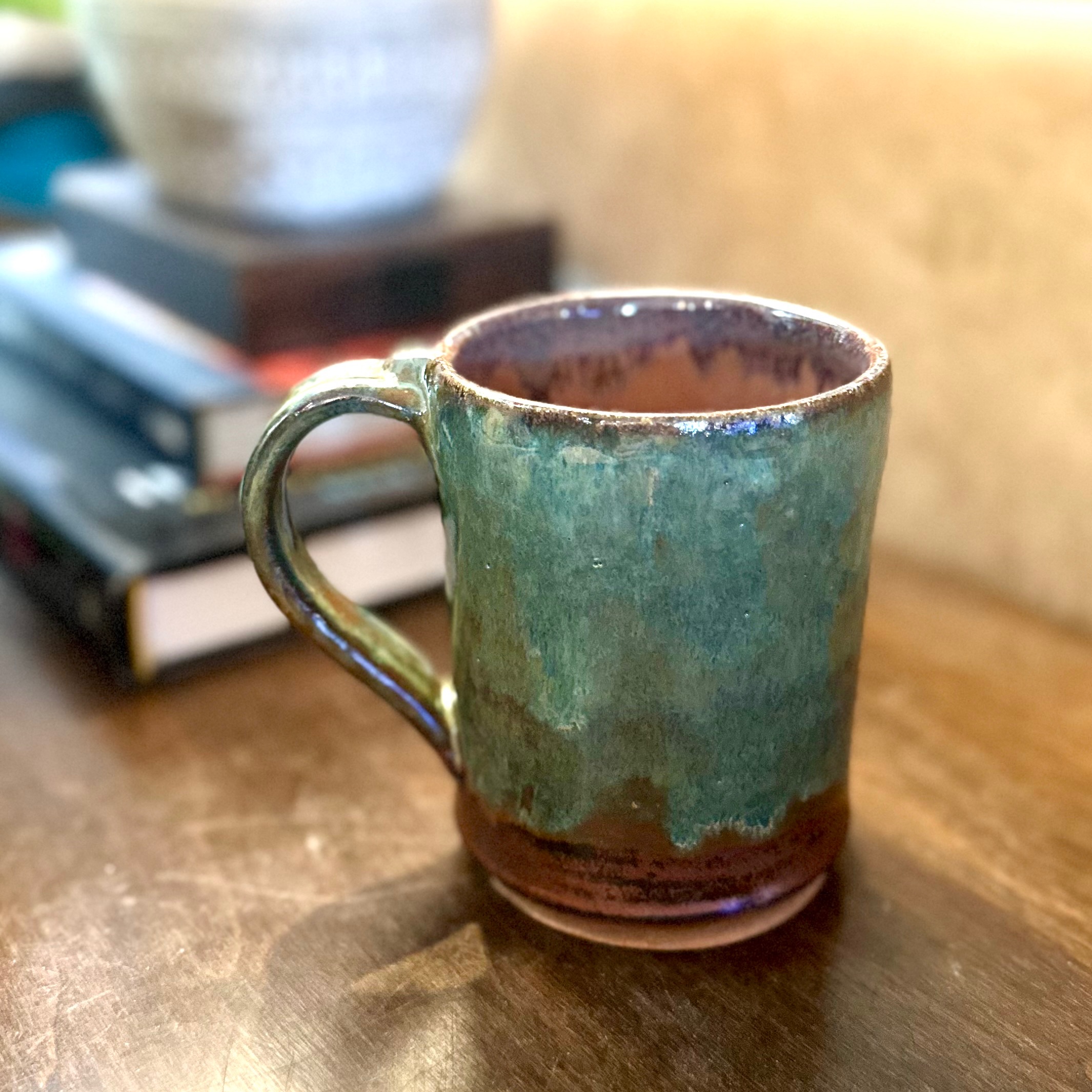 Mug in Copper Float and Green Tea | glazeshare