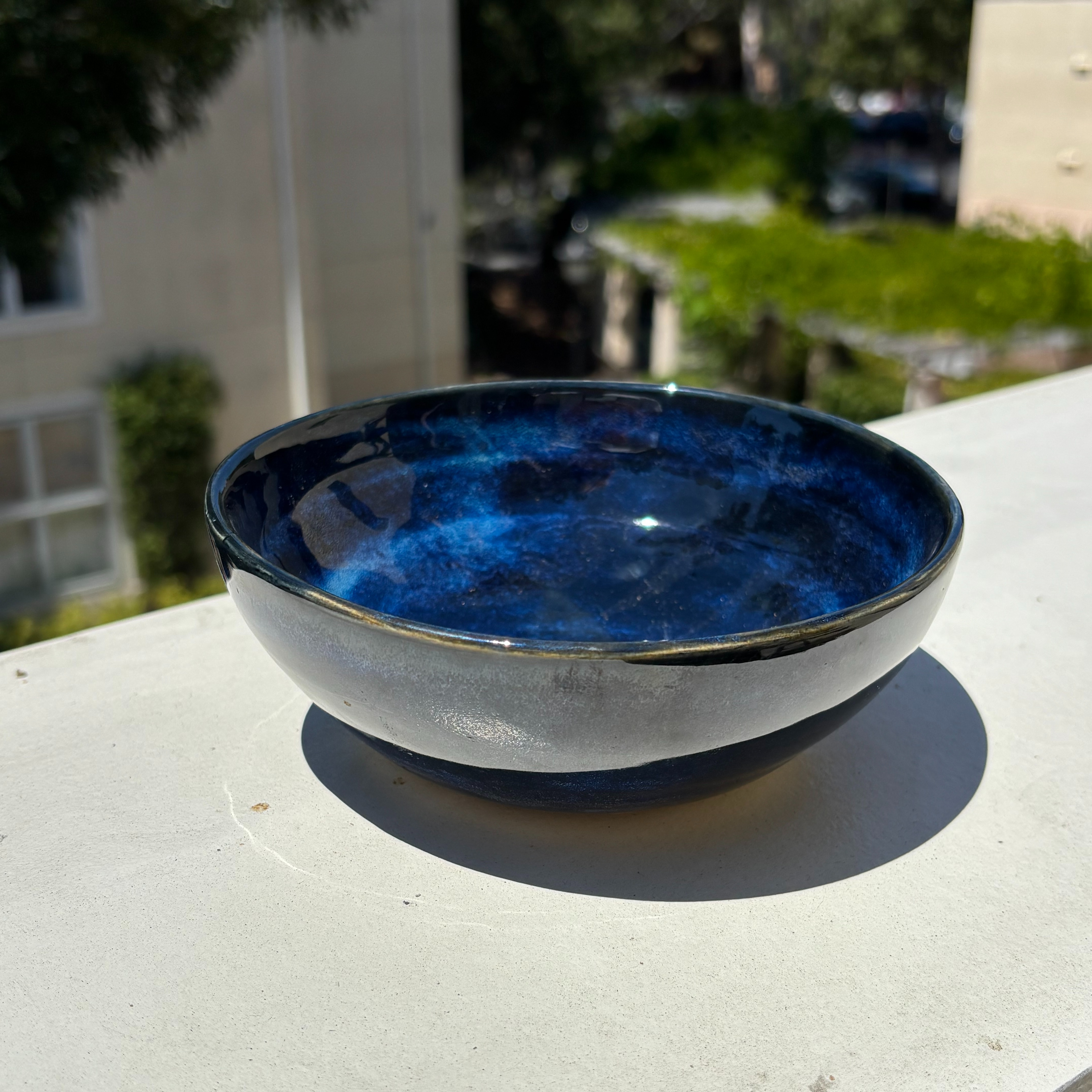 Seaweed over Blue Rutile over Obsidian | glazeshare