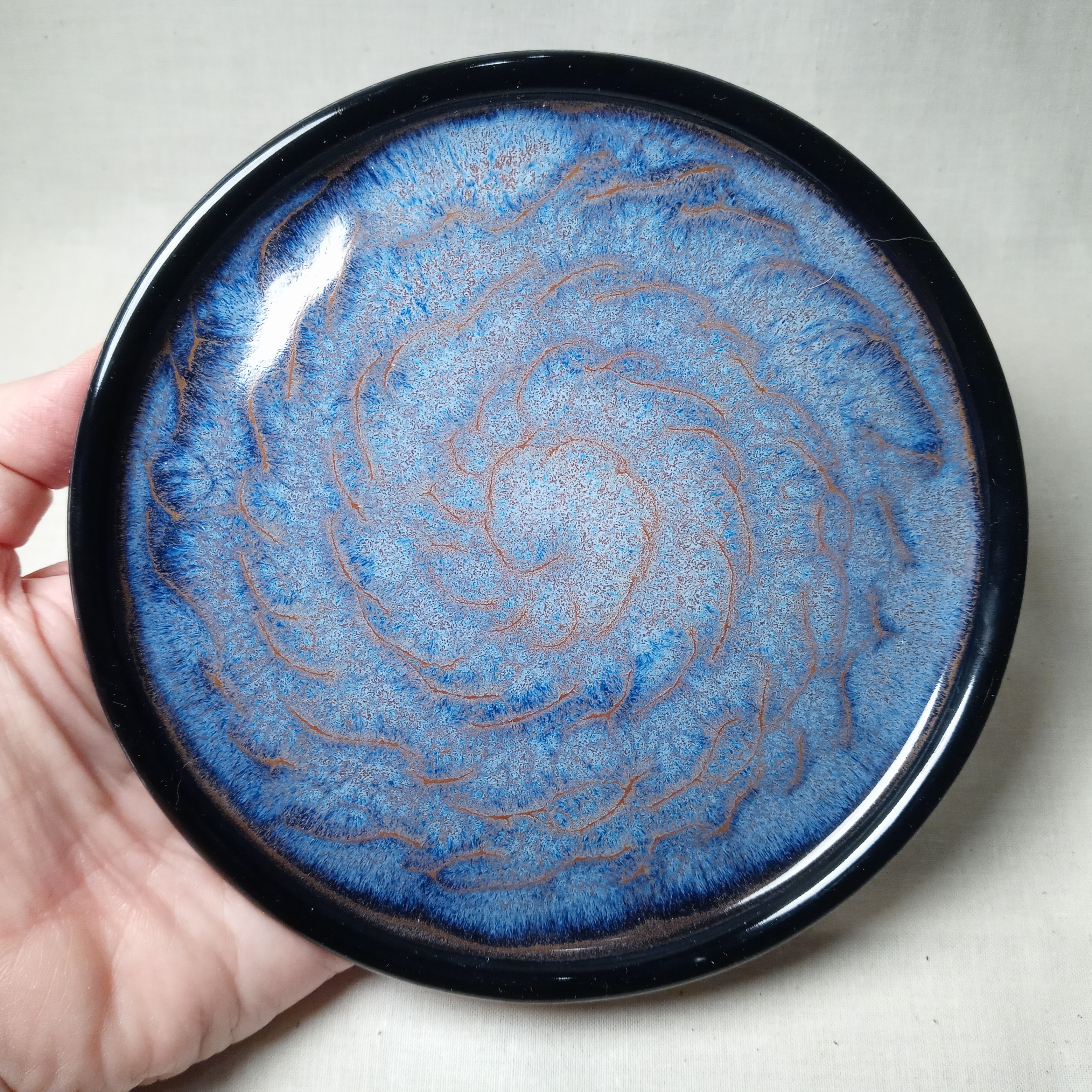 RHC and Textured Turquoise over Obsidian | glazeshare