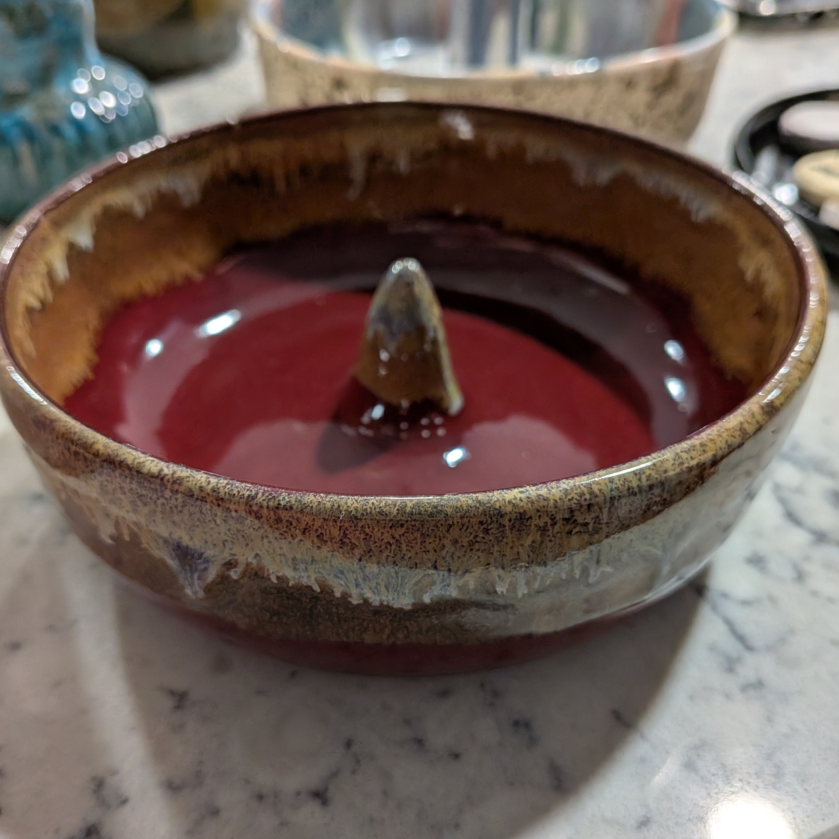 Oatmeal and Ancient Jasper over Deep Firebrick | glazeshare