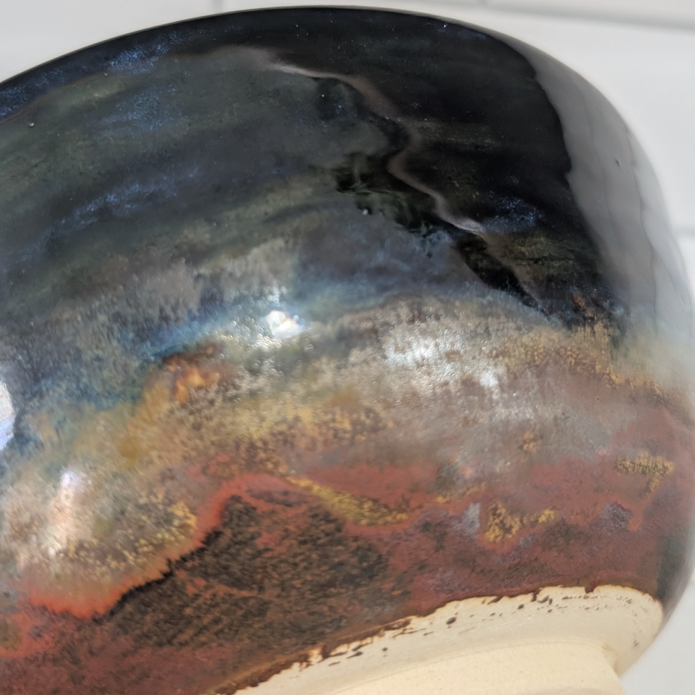 Copper float obsidian seaweed | glazeshare