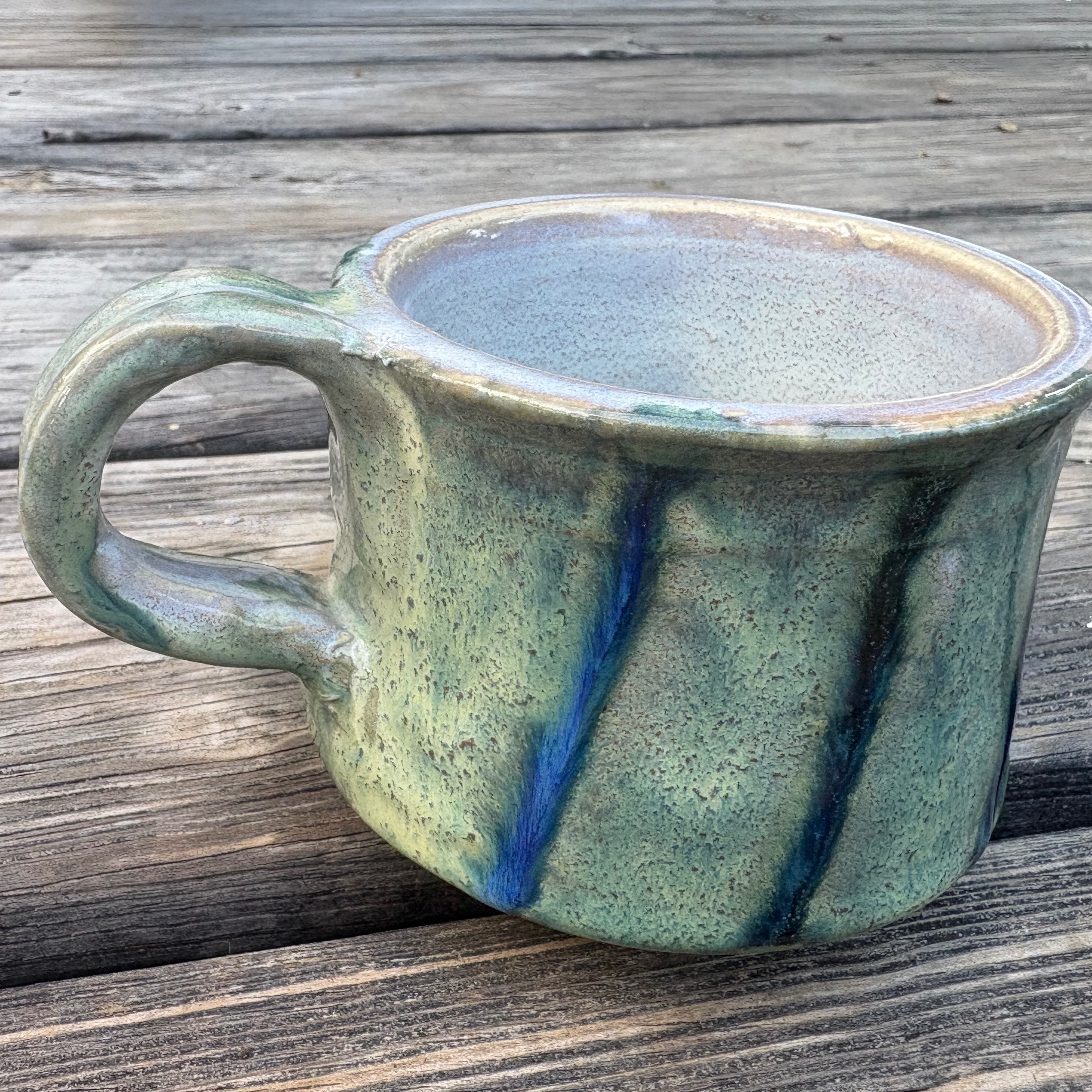Tuscan Blue stripes over Moon River | glazeshare
