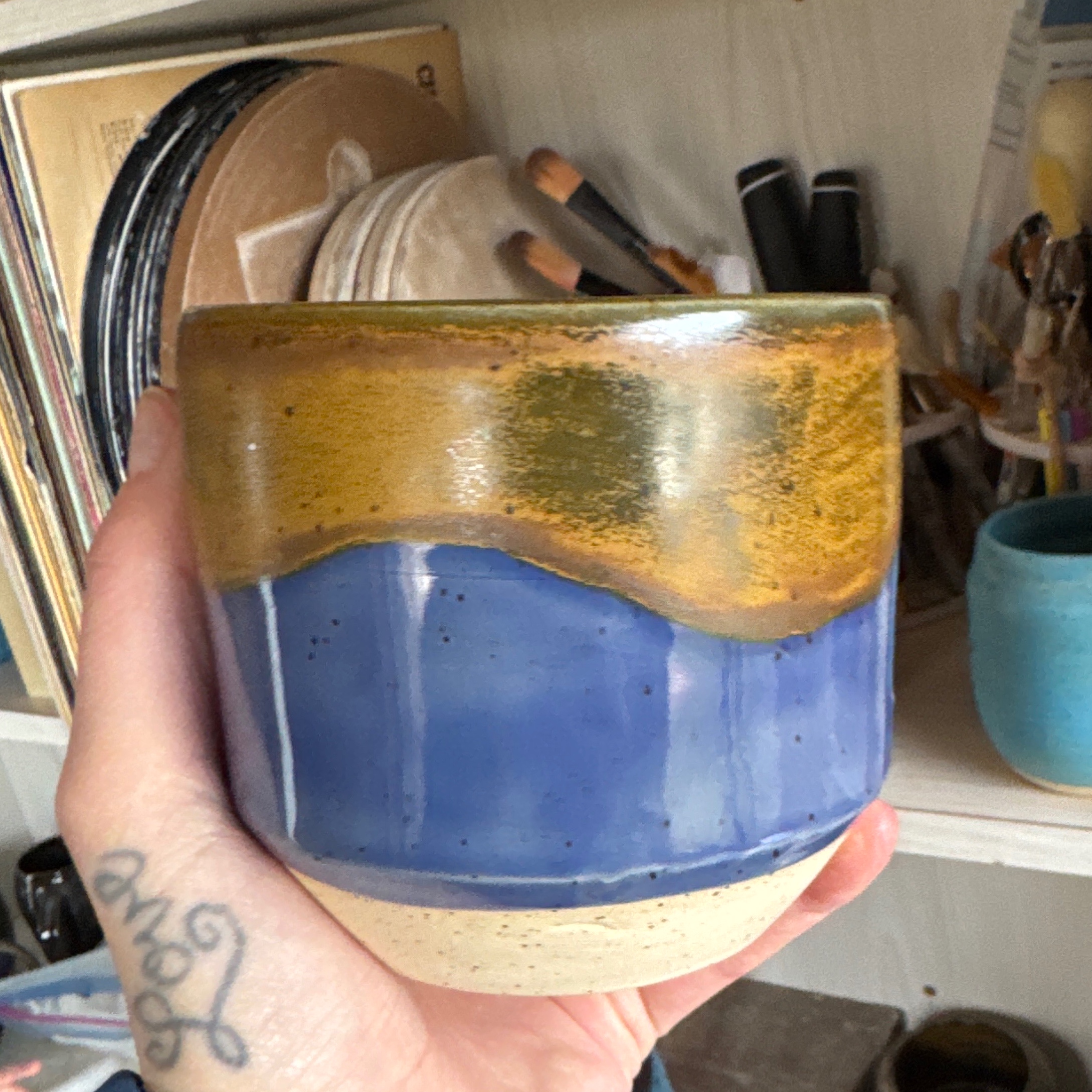 Vessel ancient copper over obsidian | glazeshare